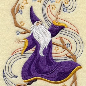 Wizard Merlin Embroidered Waffle Weave Hand/dish Towel - Etsy