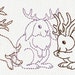 Creature Feature Jackalope Border Embroidered Waffle Weave - Etsy