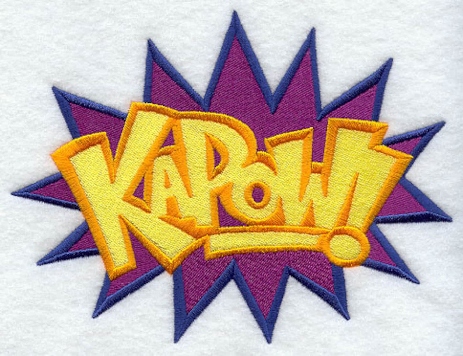 Cartoon Comic Book KAPOW Embroidered Waffle Weave Hand/dish | Etsy