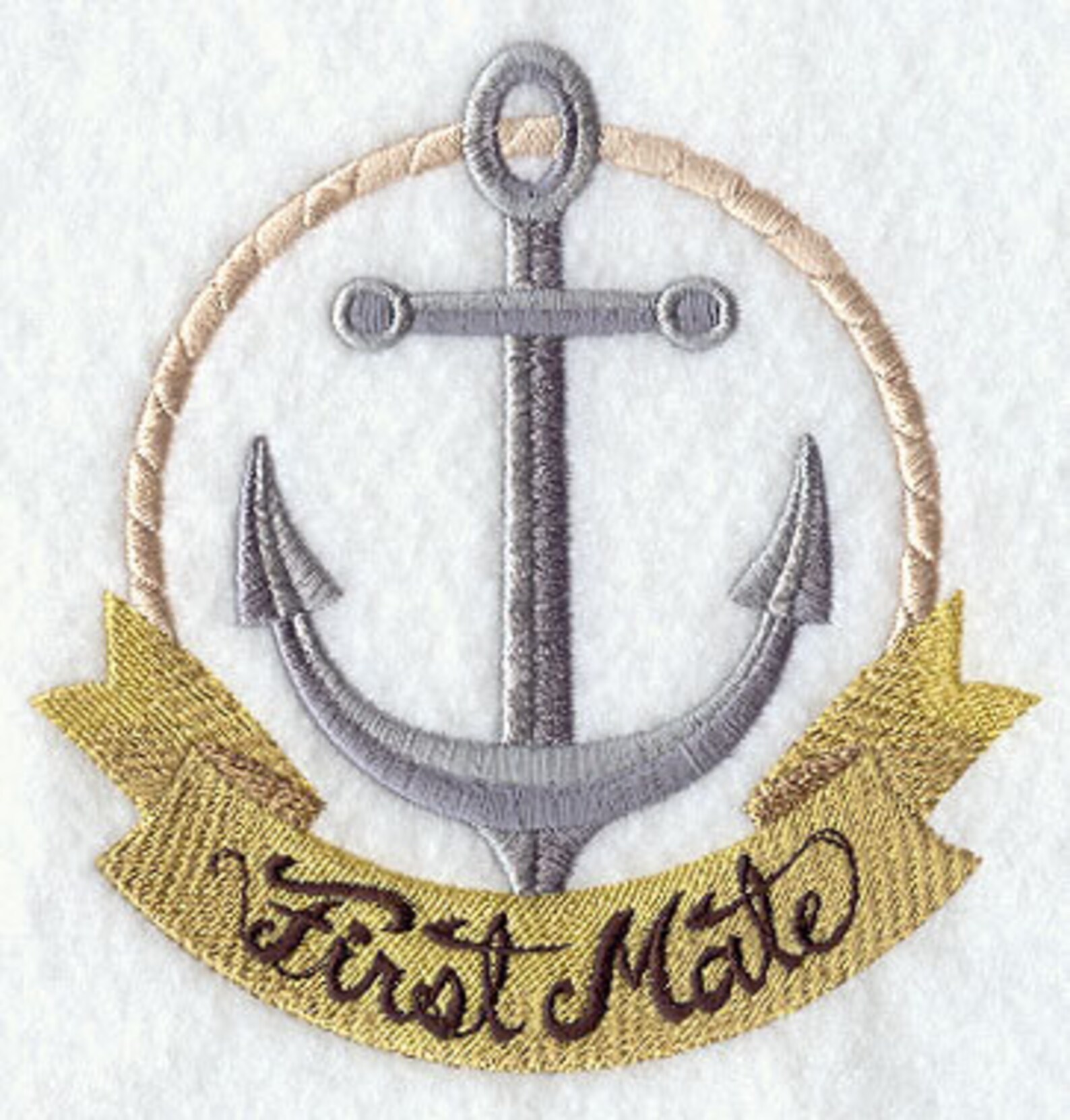 First Mate Anchor Embroidered Waffle Weave Hand/dish Towel - Etsy