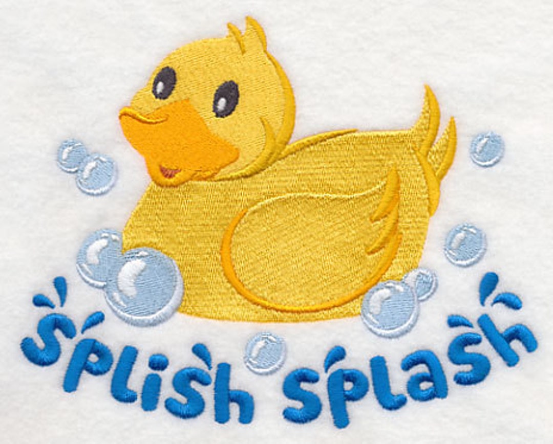 Splish Splash Rubber Ducky Embroidered Waffle Weave Hand/dish Towel - Etsy