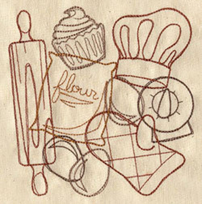 Baking Collage Embroidered Waffle Weave Hand/dish Towel - Etsy
