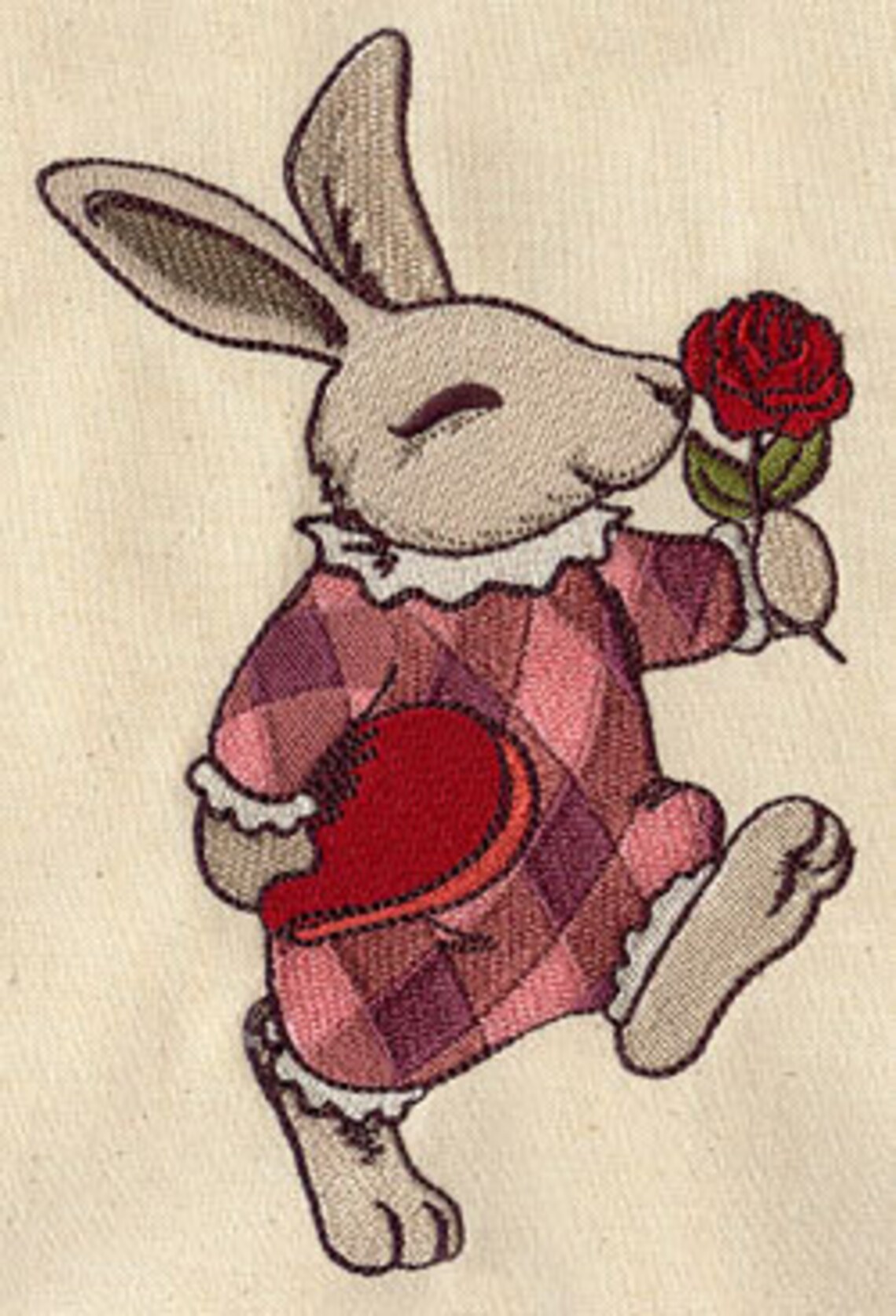 Valentines Rabbit Embroidered Waffle Weave Hand/dish Towel - Etsy