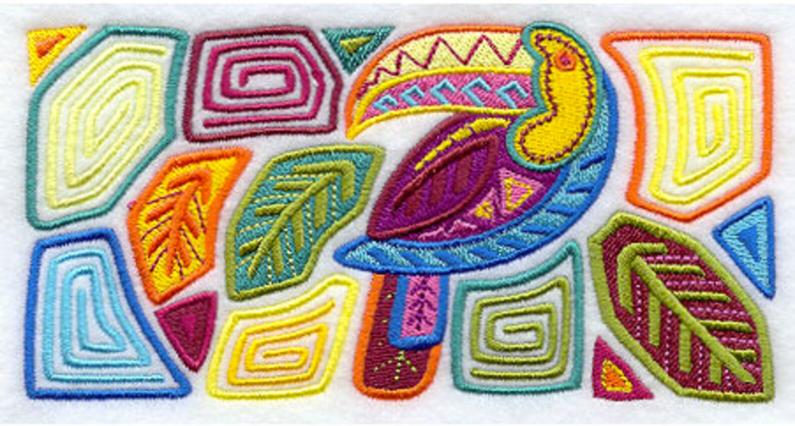 Long Mola Toucan Embroidered Waffle Weave Hand/dish Towel - Etsy