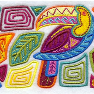 Long Mola Toucan Embroidered Waffle Weave Hand/dish Towel - Etsy