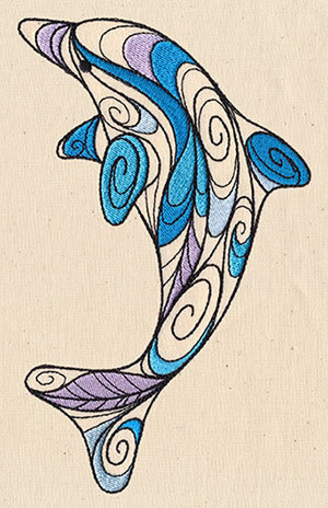 Doodle Dolphin Embroidered Waffle Weave Hand/dish Towel - Etsy