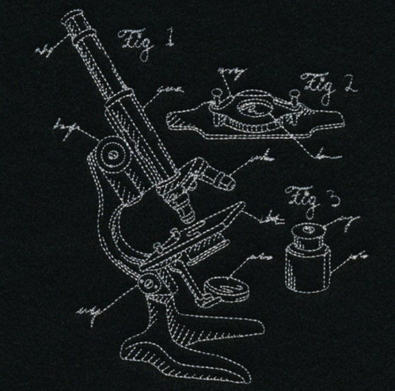 Microscope Anatomy Diagram Embroidered Flour Sack Hand/dish - Etsy