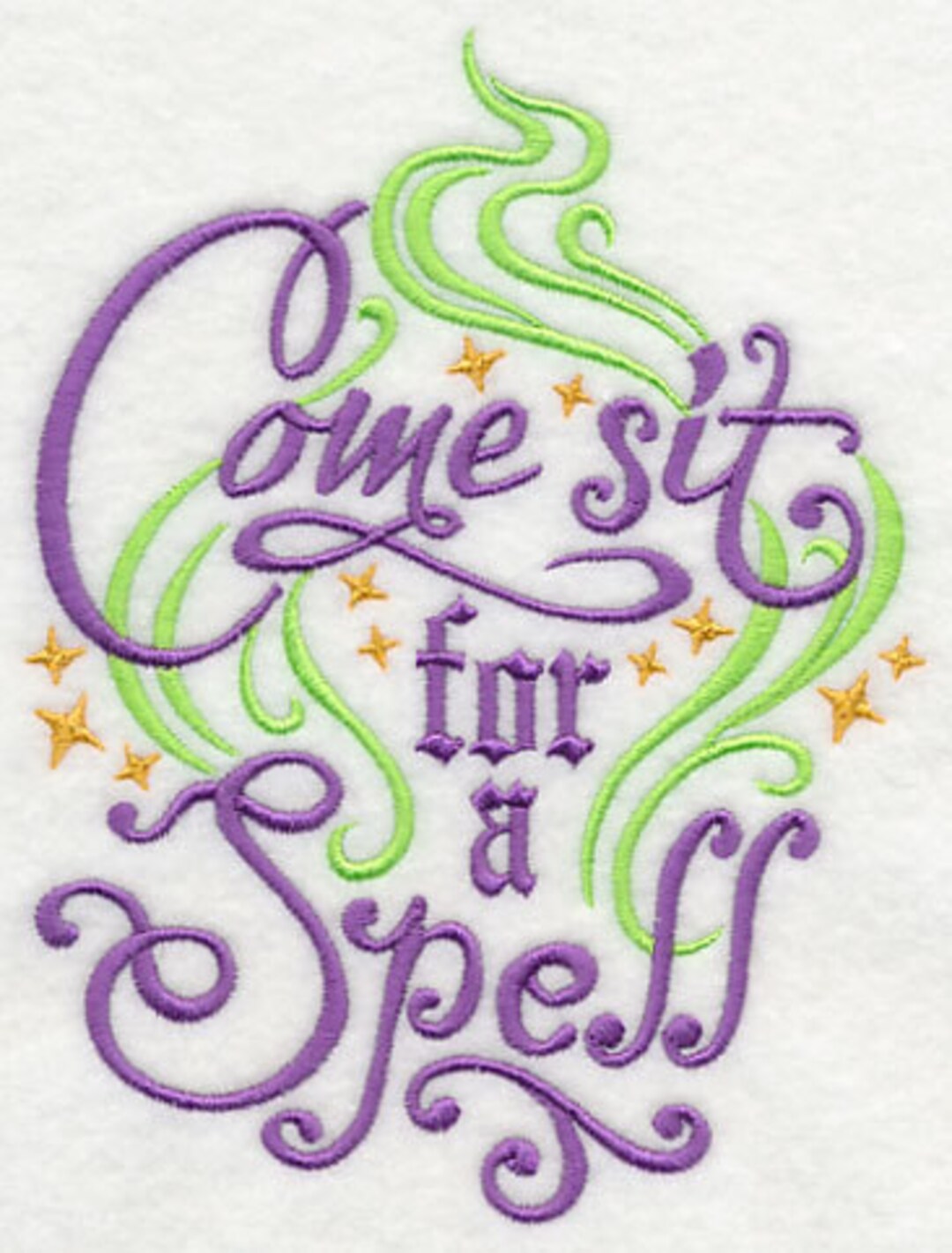 Come Sit for a Spell Witch Embroidered Waffle Weave Hand/dish Towel - Etsy