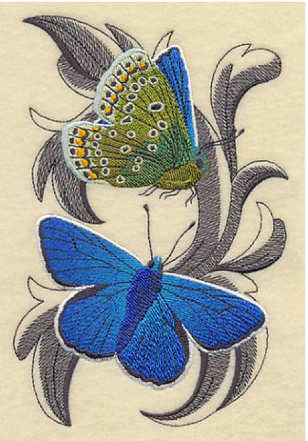 Baroque Common Blue Butterflies Embroidered Waffle Weave Hand Towel - Etsy
