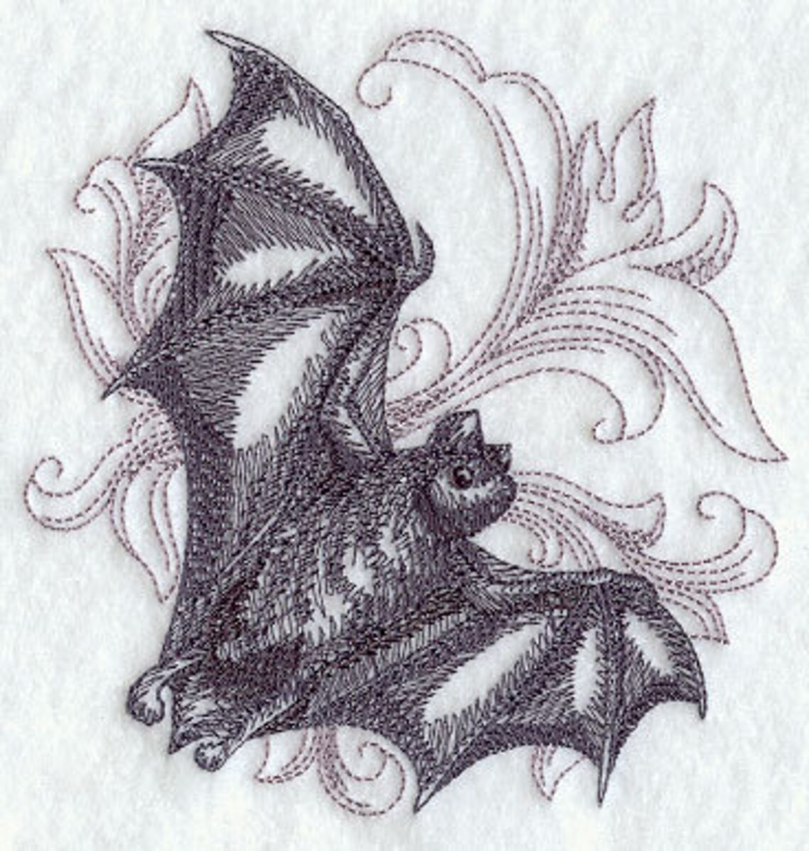 Baroque Bat Embroidered Waffle Weave Hand/dish Towel - Etsy
