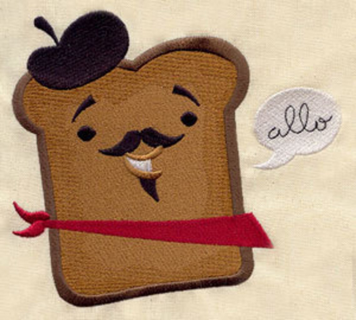 French Toast Embroidered Waffle Weave Towel - Etsy