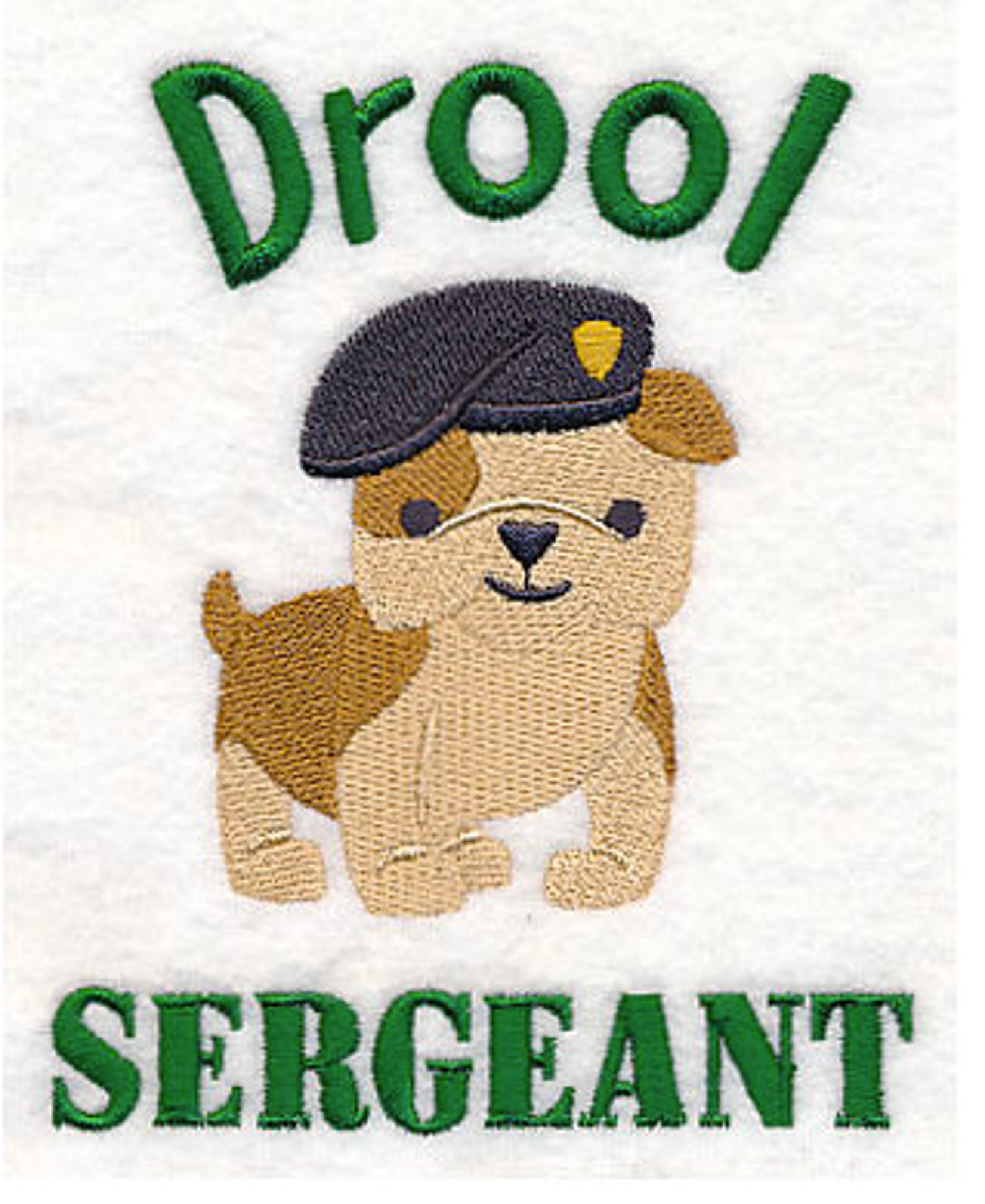 Drool Sergeant Embroidered Waffle Weave Hand/dish Towel | Etsy