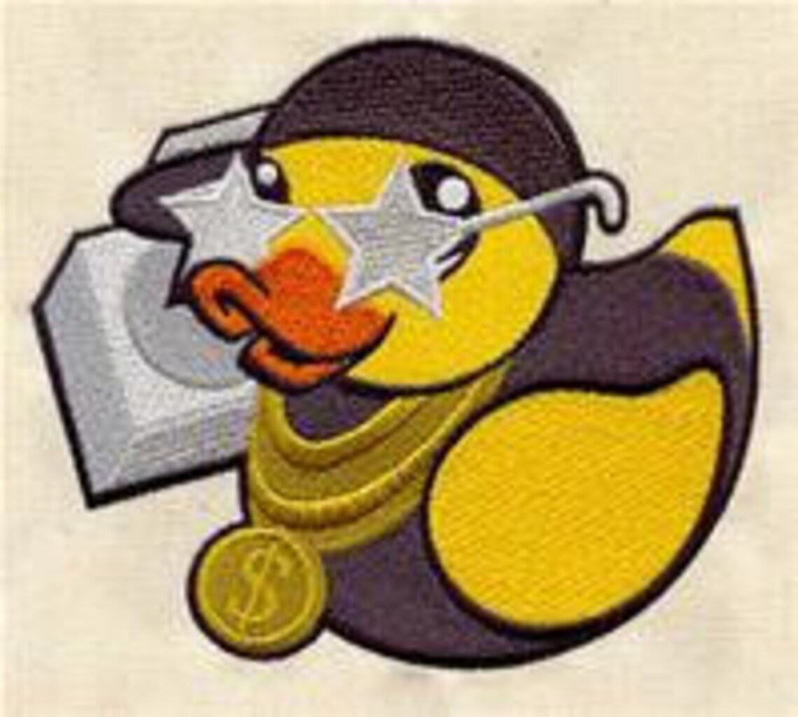Gangster Gangsta Ducky Duckie Embroidered Waffle Weave Hand/dish Towel ...