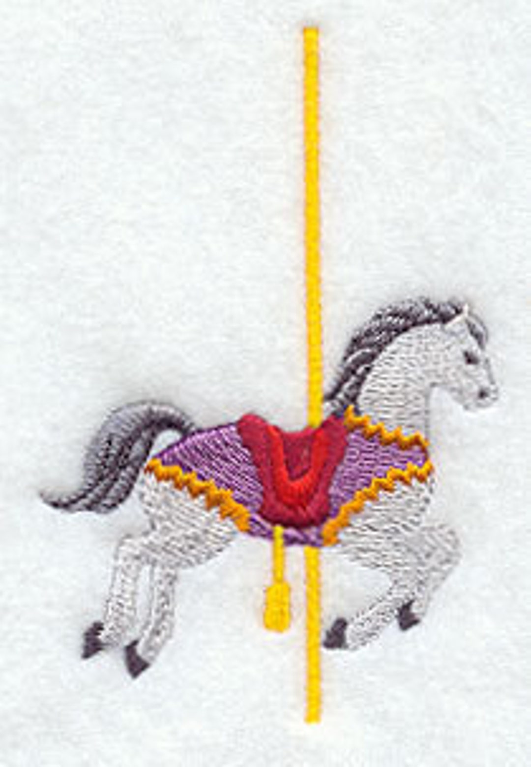 Carousel Horse Embroidered Waffle Weave Hand/dish Towel - Etsy