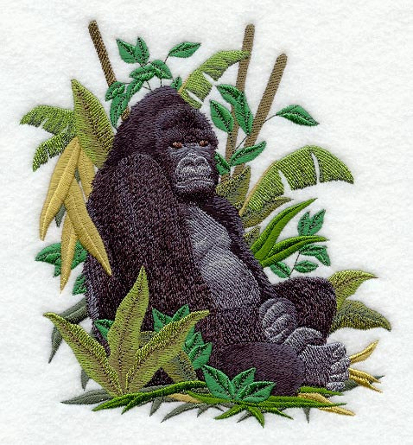 Mountain Gorilla Embroidered Waffle Weave Hand/dish Towel - Etsy