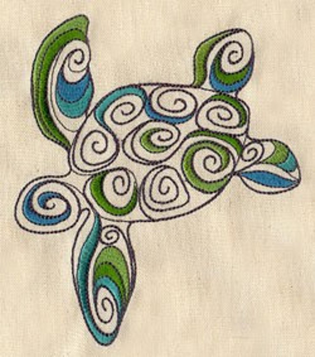 Doodle Turtle Embroidered Waffle Weave Hand/dish Towel - Etsy