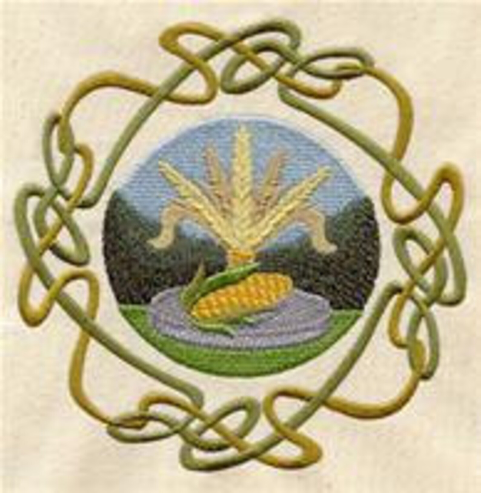 Celtic Wheel of the Year Lammas Embroidered Waffle Weave - Etsy