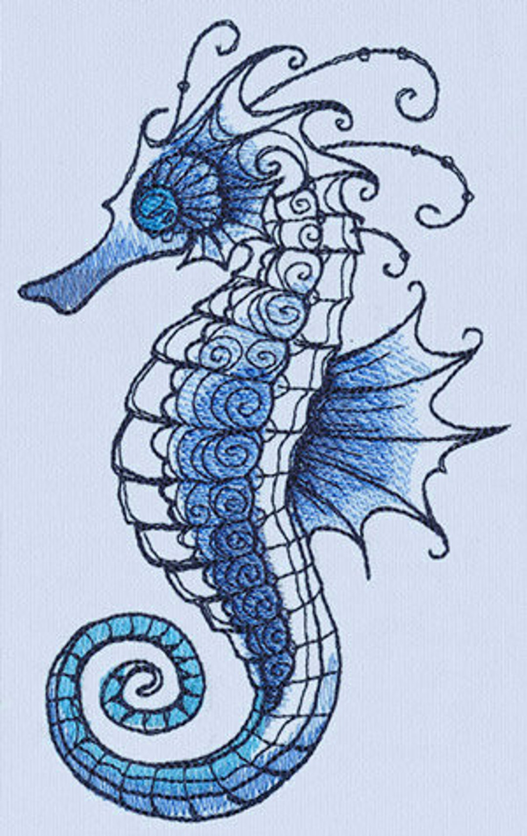 Ocean Blue Seahorse Embroidered Waffle Weave Hand/dish Towel - Etsy