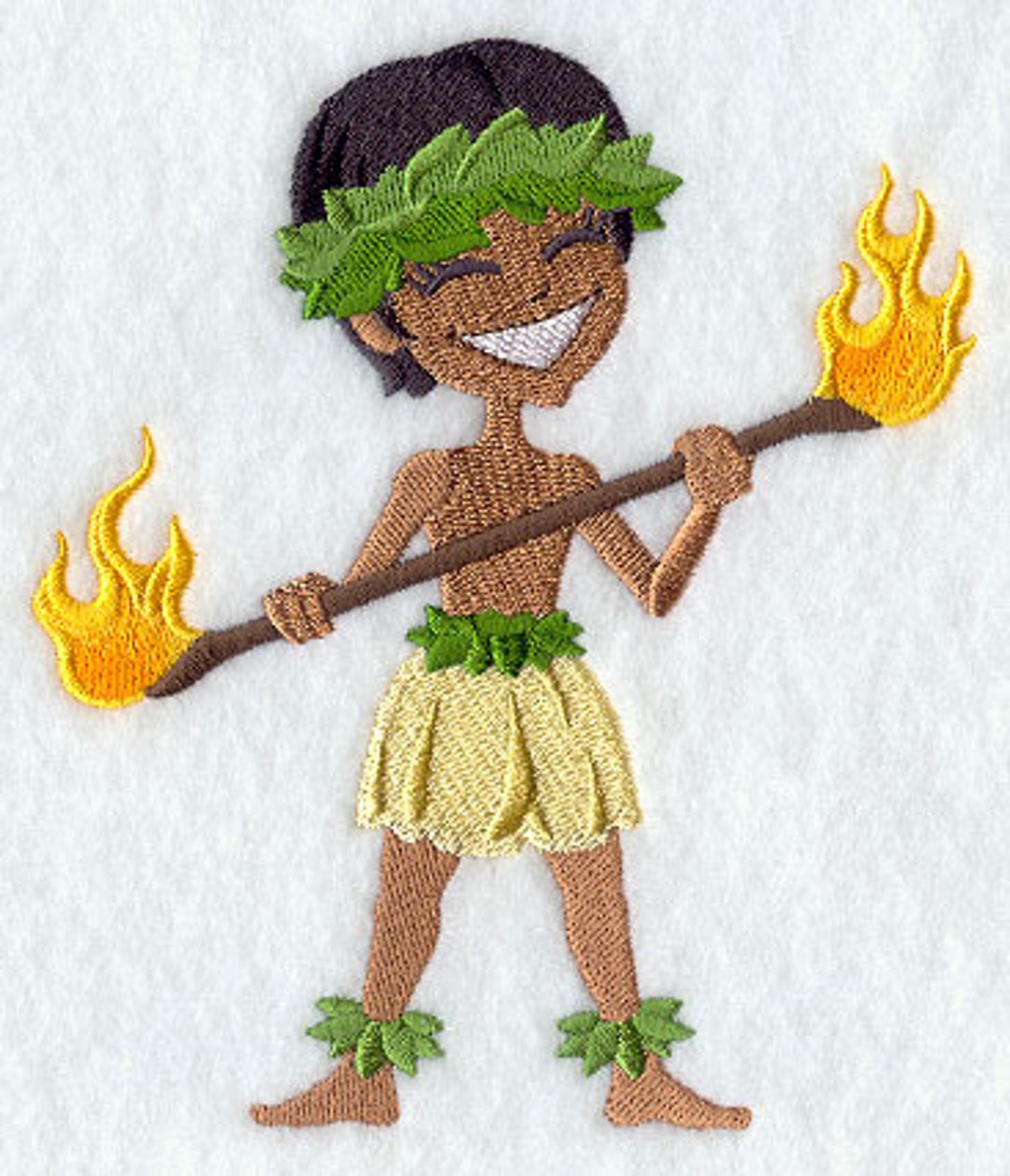 Hula Boy Tiki Boy Embroidered Waffle Weave Hand/dish Towel - Etsy