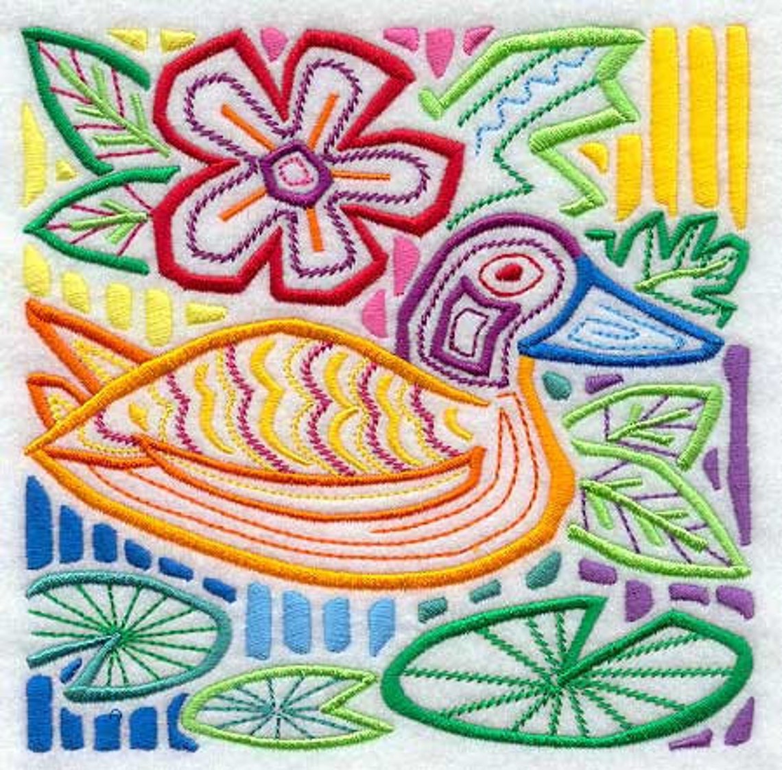 Mola Argentine Duck Embroidered Waffle Weave Hand Towel | Etsy