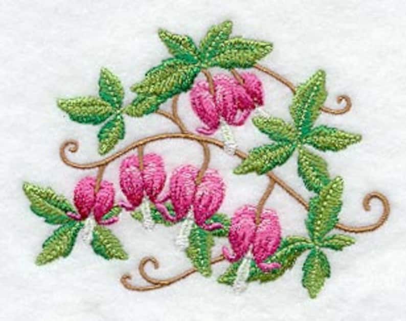 Bleeding Hearts Embroidered Waffle Weave Hand/dish Towel - Etsy