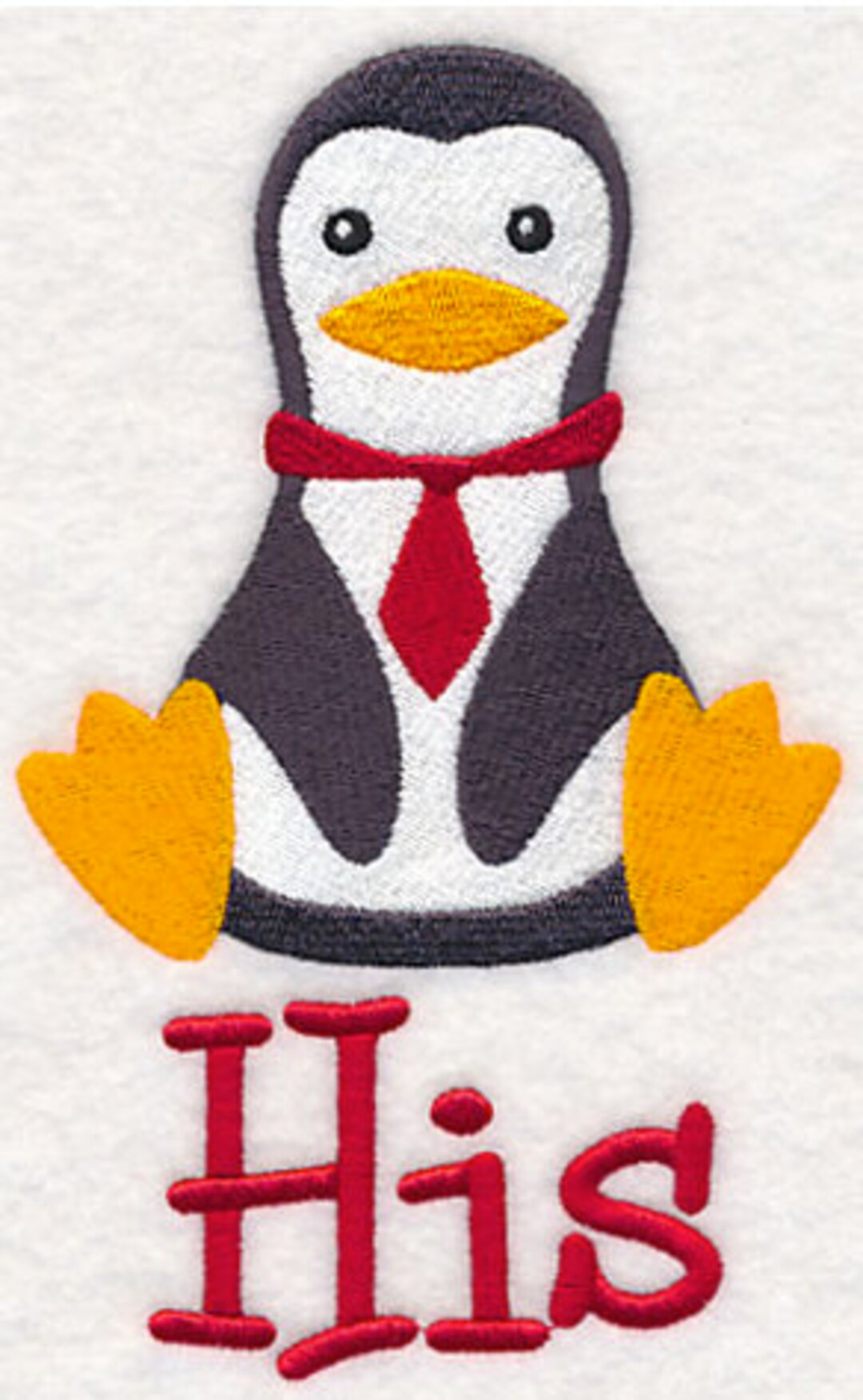 HIS Penguin Embroidered Waffle Weave Hand/dish Towel - Etsy