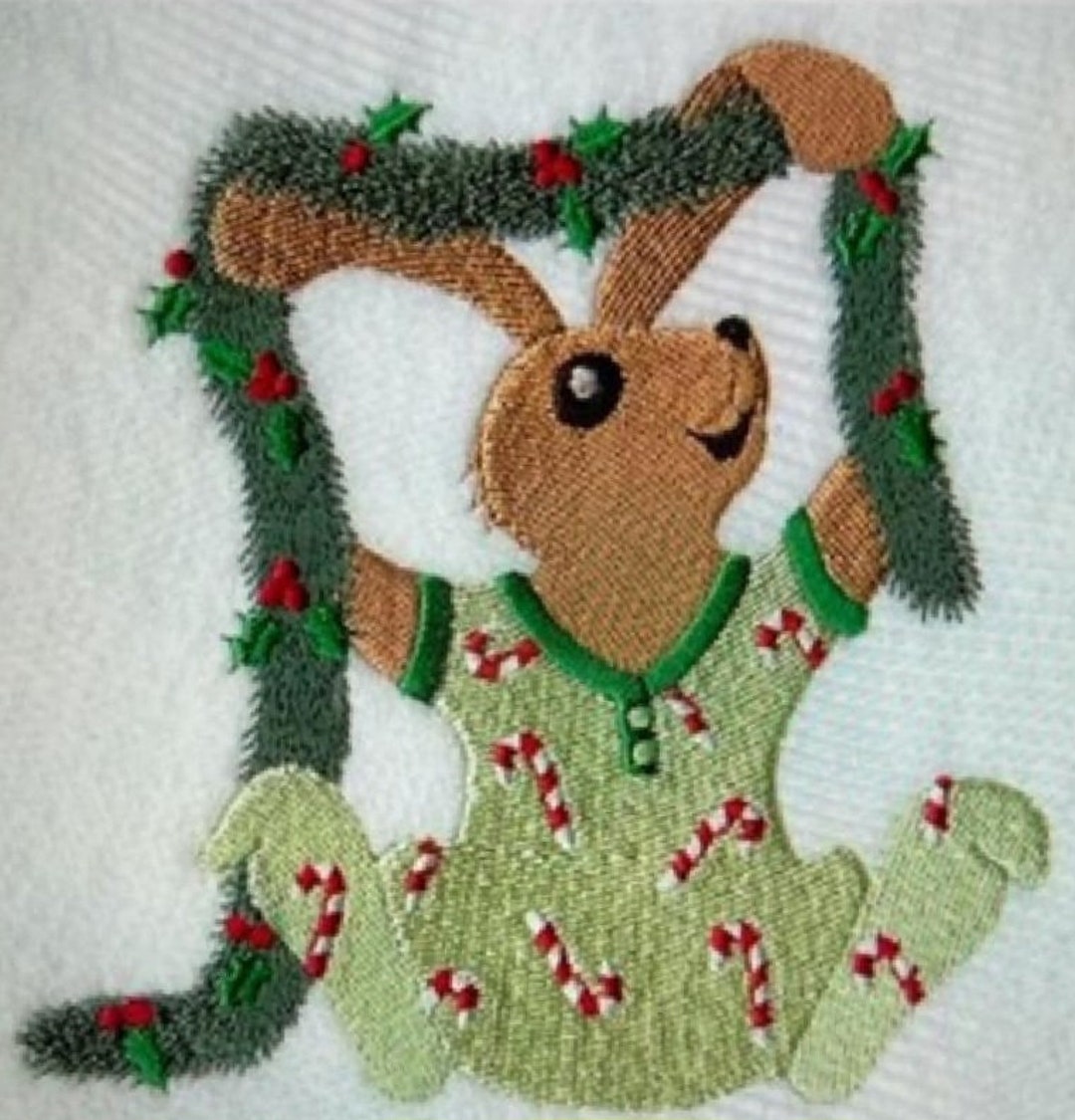 Mischief Making Bunny Embroidered Waffle Weave Hand/dish Towel - Etsy