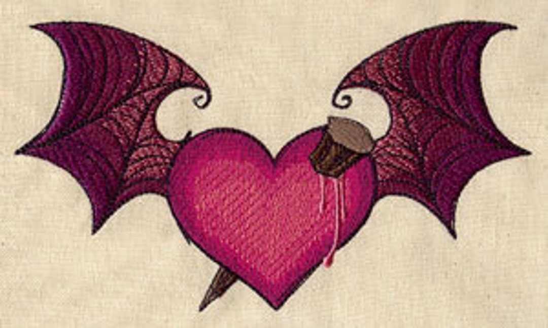 Staked Vampire Heart Embroidered Waffle Weave Hand/dish Towel - Etsy