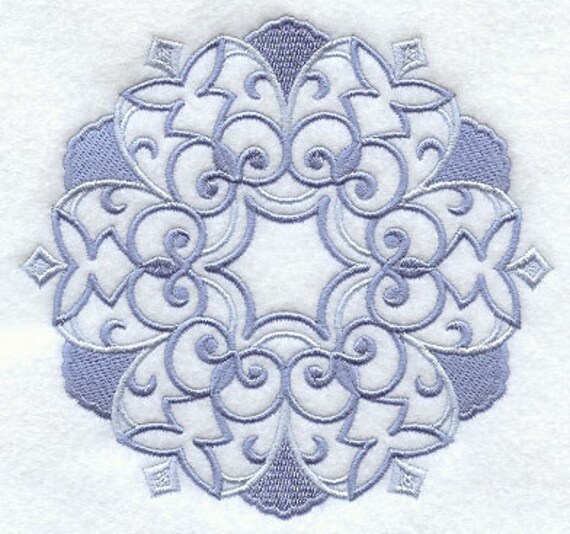 Snowflake Medallion Embroidered Waffle Weave Hand/dish Towel - Etsy