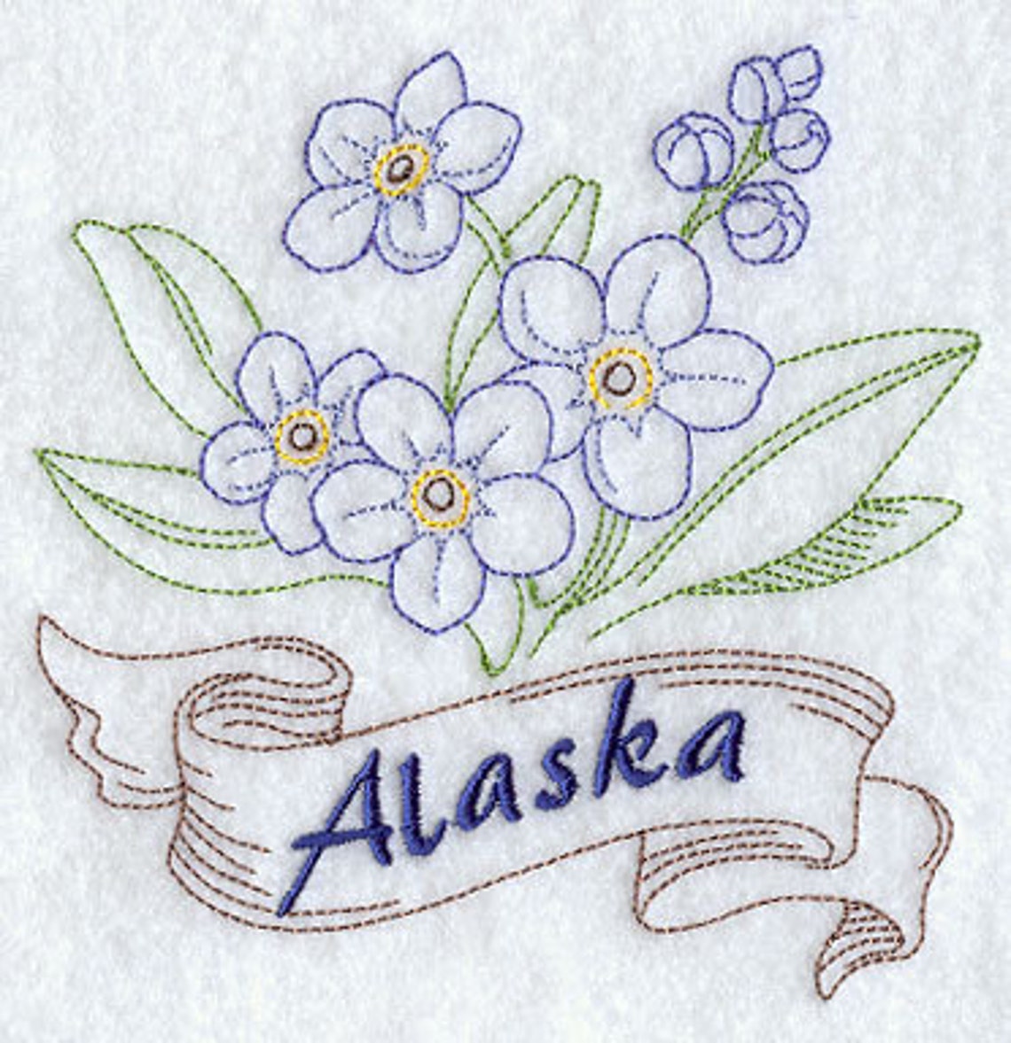 Alaska State Flower Forget Me Nots Waffle Weave Hand/dish - Etsy