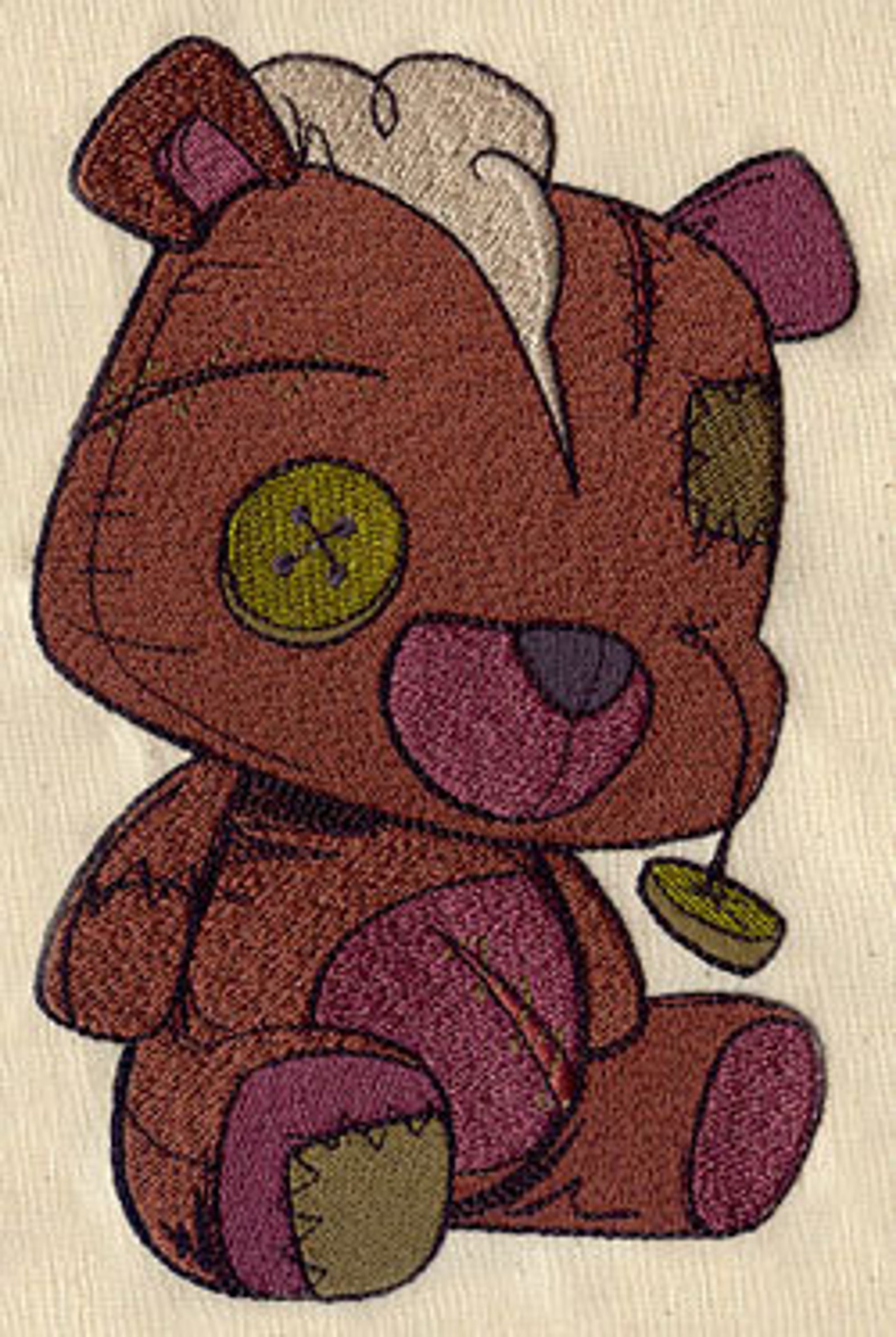 Tattered Teddy Bear Toy Embroidered Waffle Weave Hand/dish Towel - Etsy