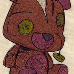 Tattered Teddy Bear Toy Embroidered Waffle Weave Hand/dish Towel - Etsy