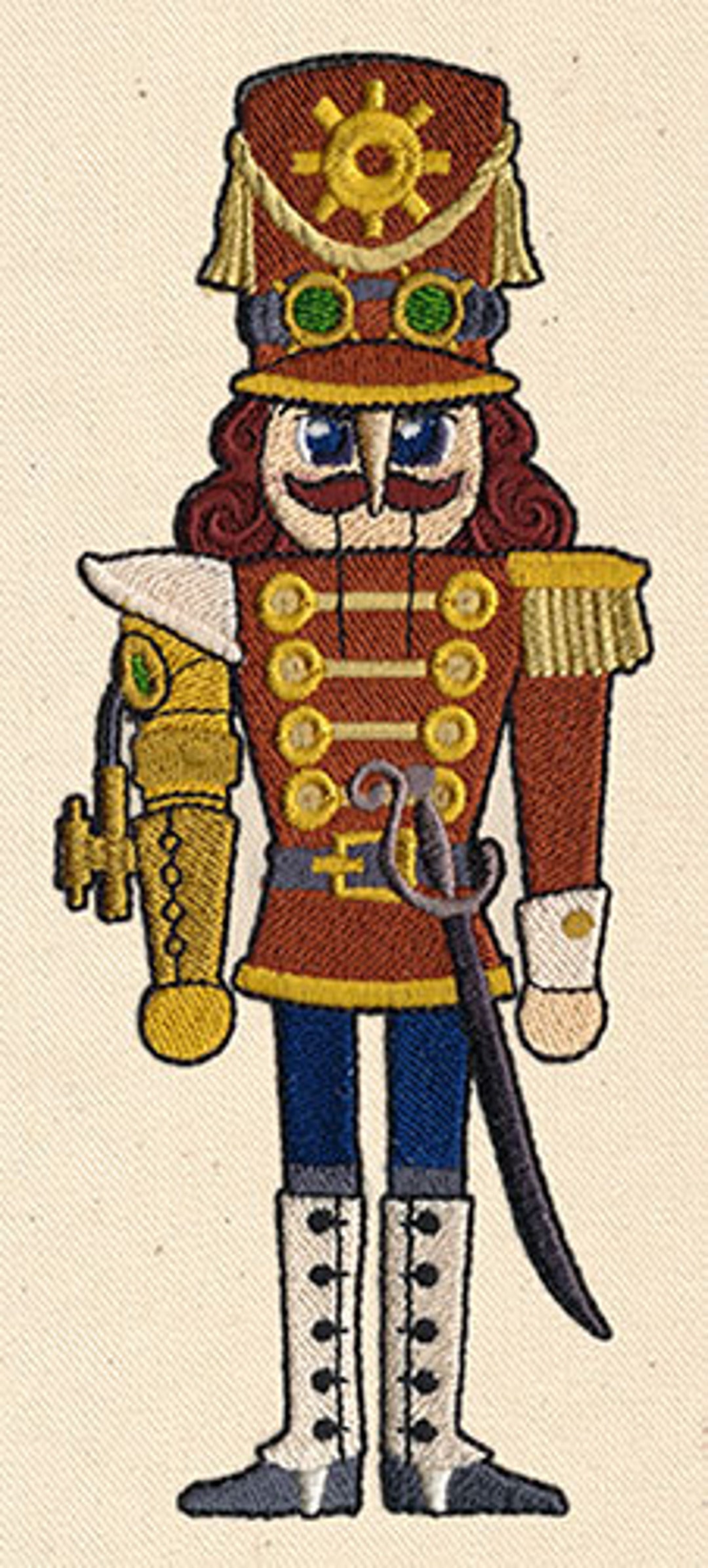 Steampunk Nutcracker Embroidered Waffle Weave Hand/dish Towel - Etsy