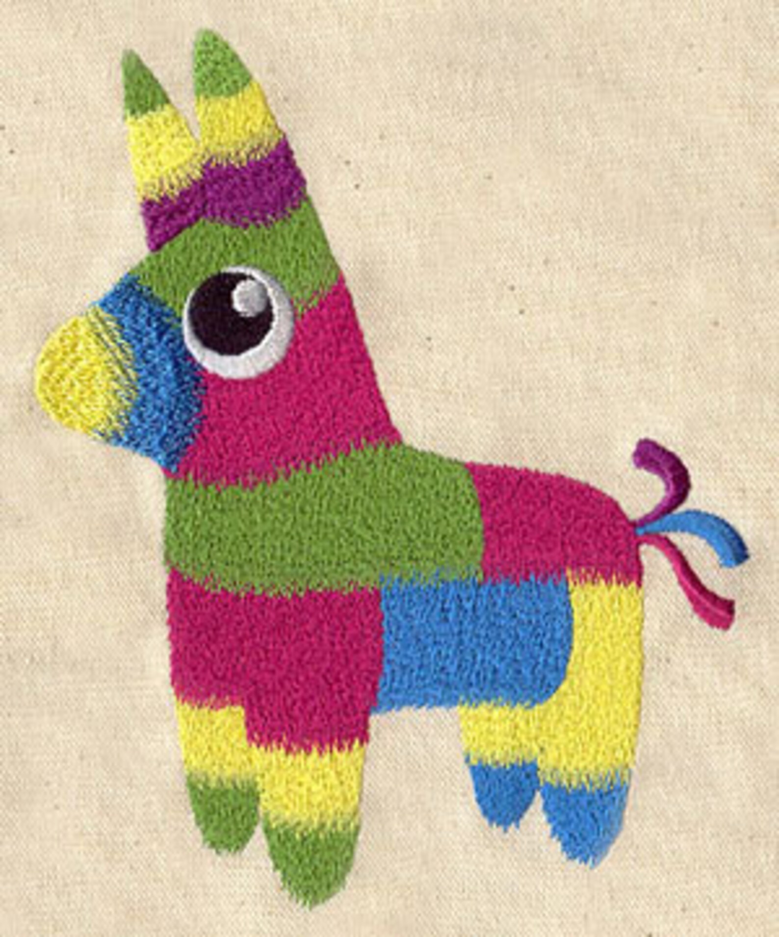 El Burro Pinata Mexican Culture Embroidered Waffle Weave Hand - Etsy