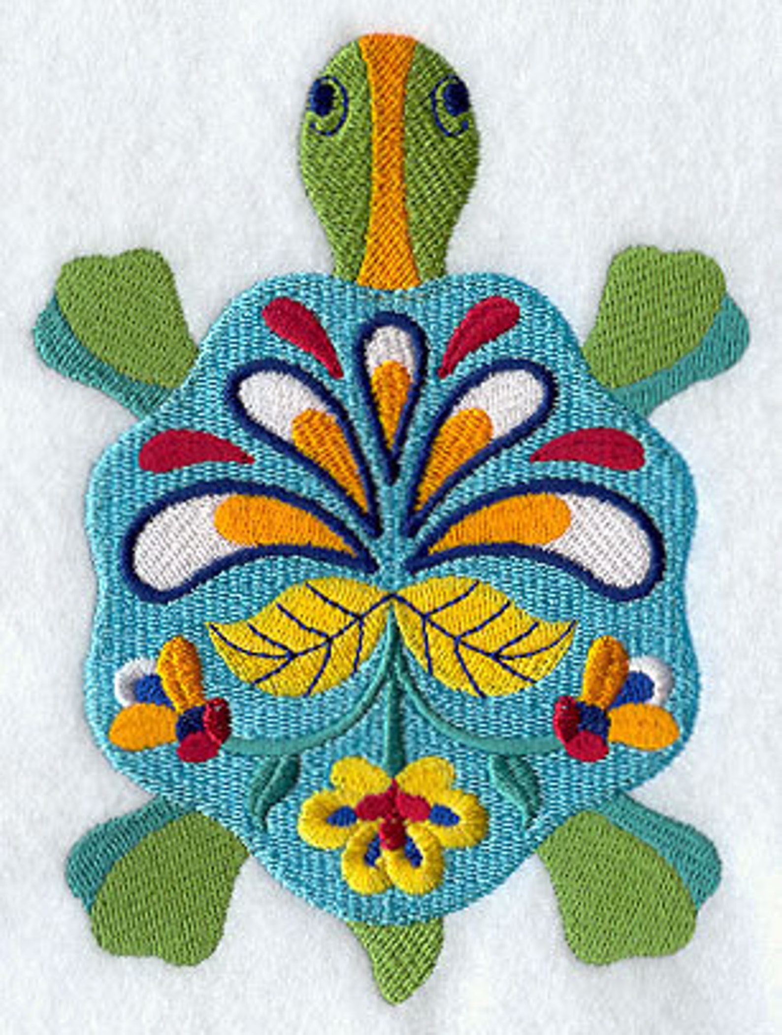 Tortuga Turtle Mexican Culture Embroidered Waffle Weave Hand - Etsy