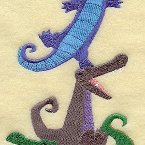 Alligator Crocodile Stack Embroidered Waffle Weave Hand/dish Towel - Etsy