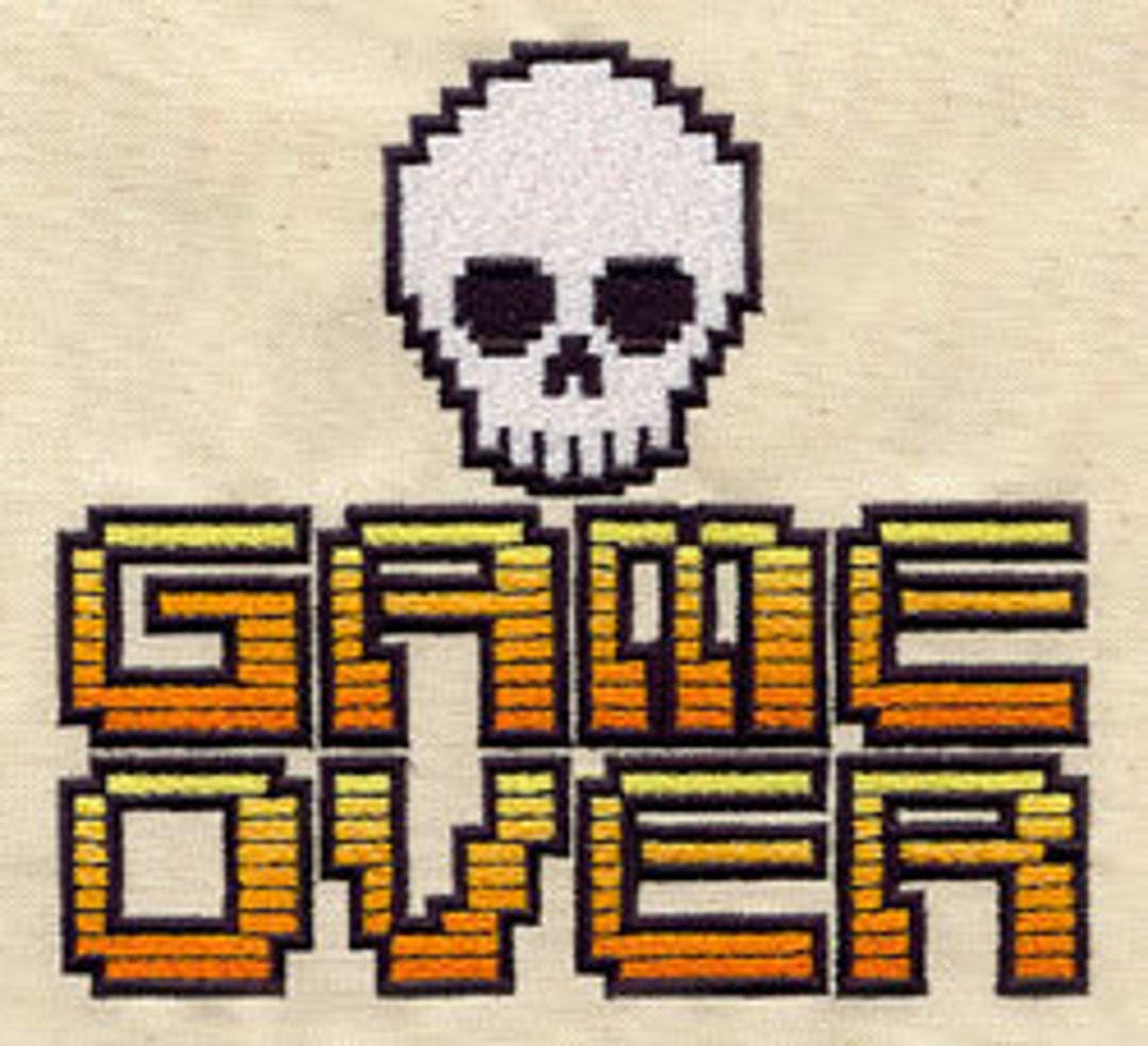 Game Over Embroidered Waffle Weave Hand/dish Towel - Etsy