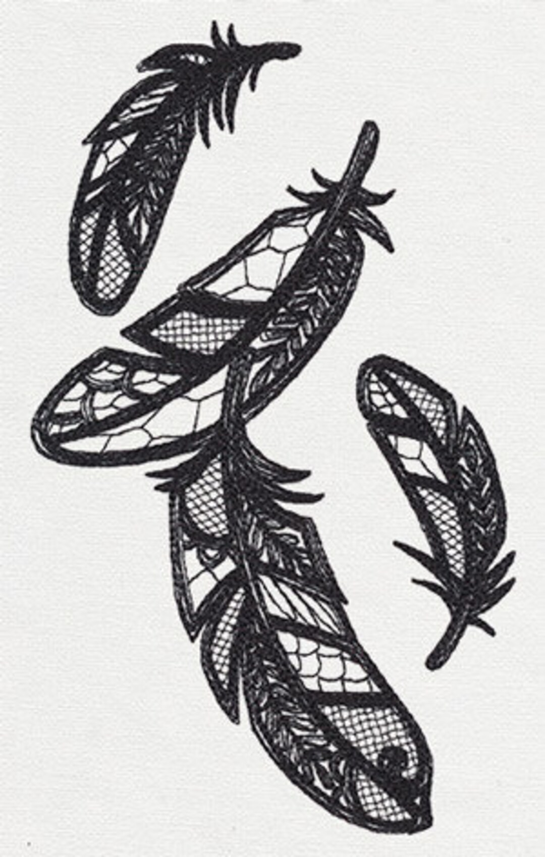 Gossamer Woods Falling Feathers Embroidered Waffle Weave Hand/dish ...