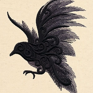 Dark Raven Embroidered Waffle Weave Towel - Etsy