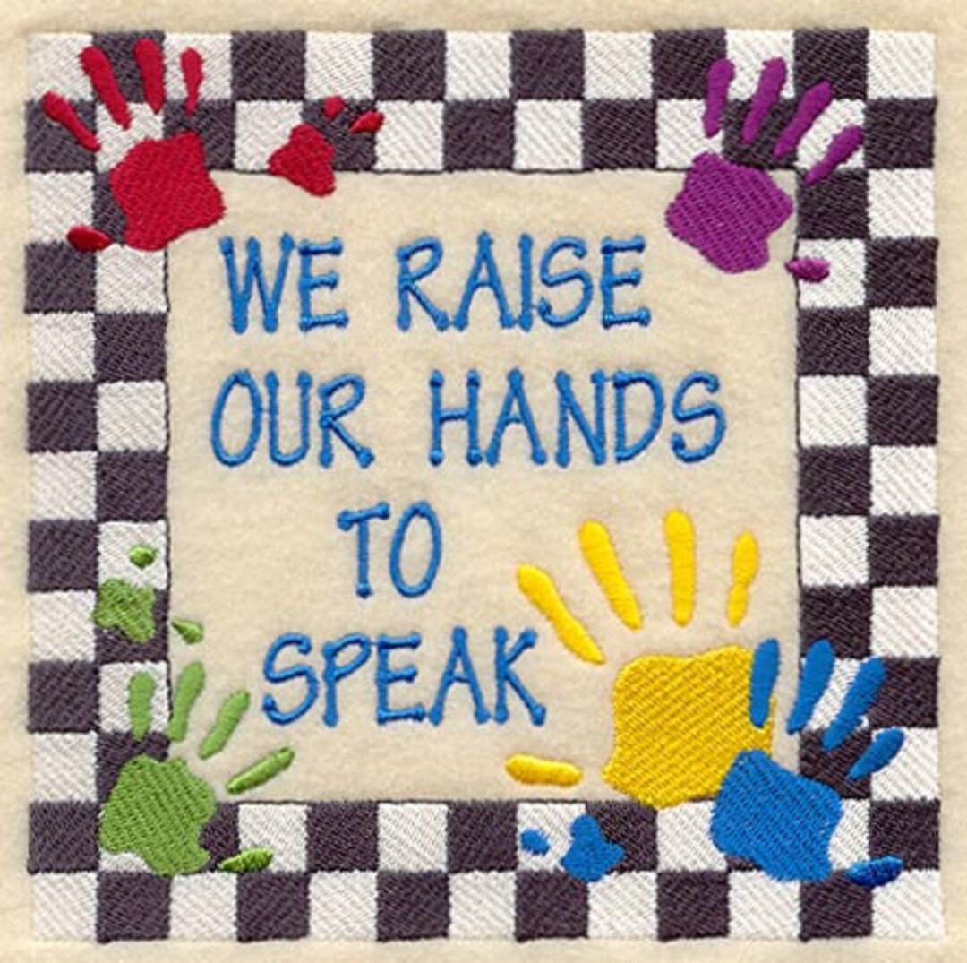 We Raise Our Hands to Speak Embroidered Waffle Weave Hand/dish Towel - Etsy