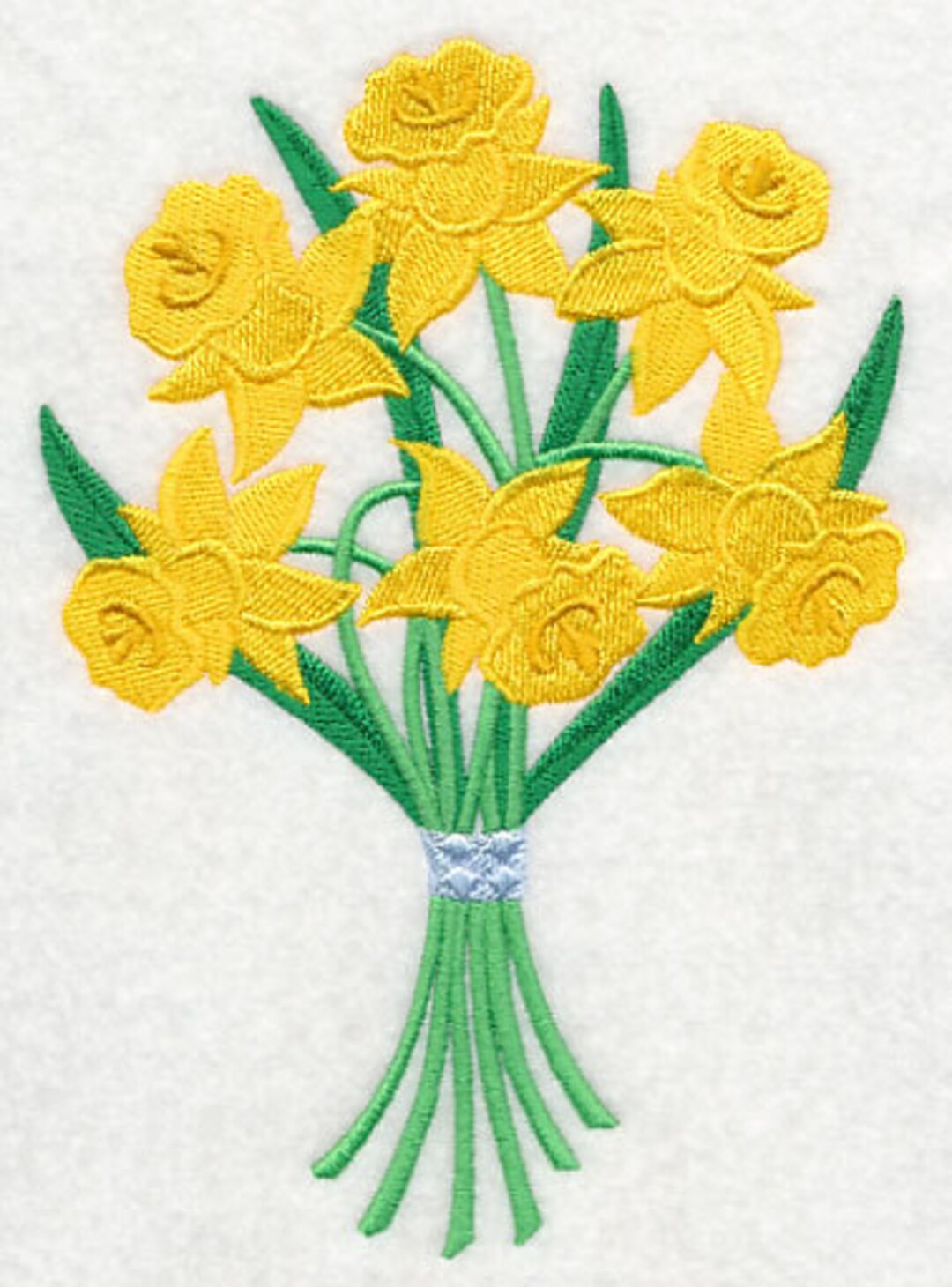 Daffodil Bouquet Embroidered Waffle Weave Hand/dish Towel - Etsy