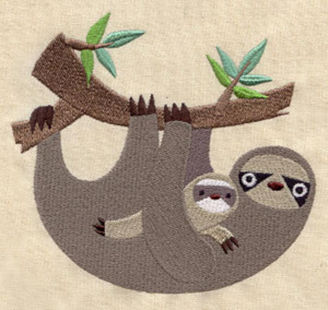 Sloth Embroidered Waffle Weave Hand/dish Towel - Etsy