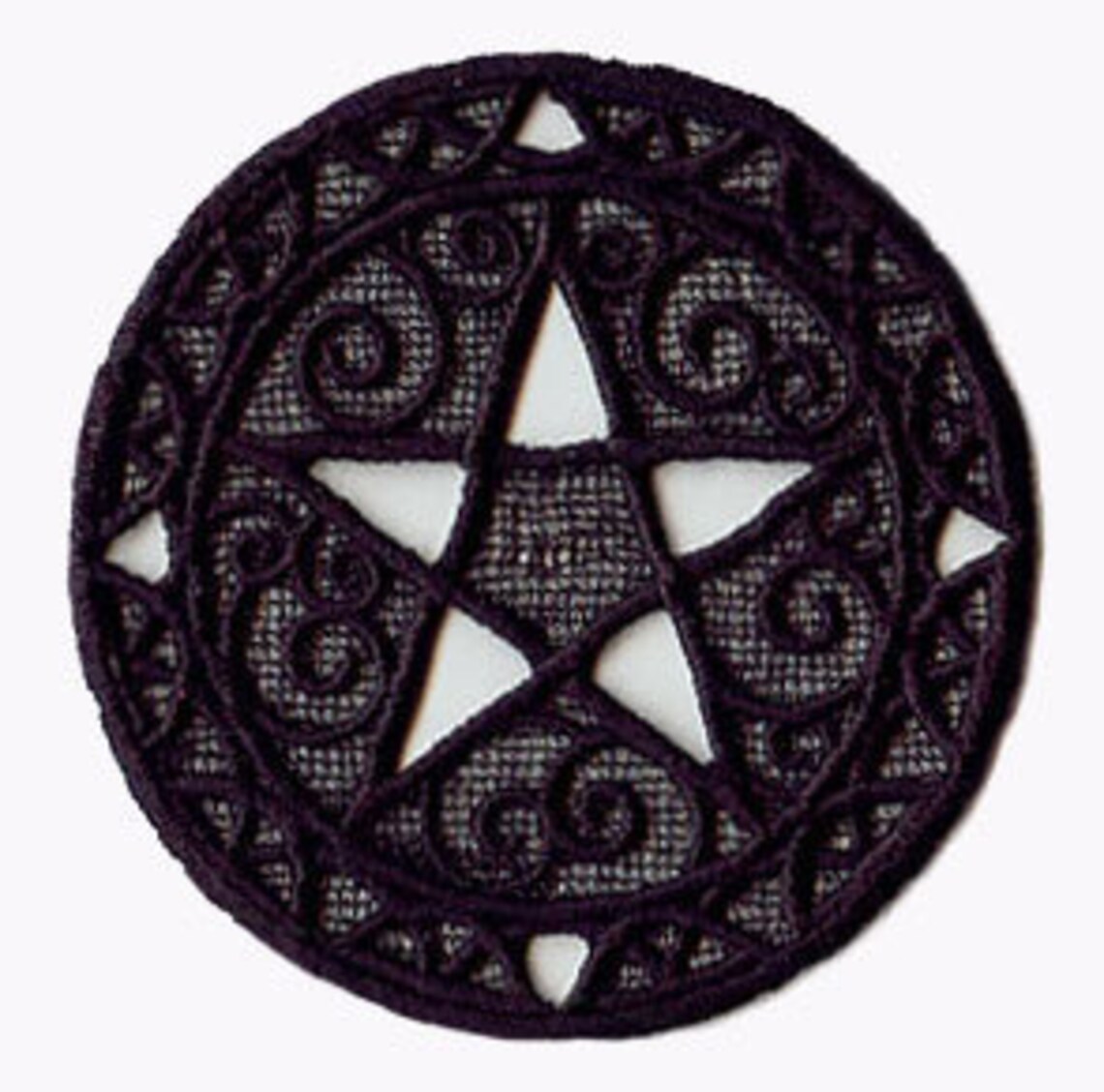 Lace Pentagram Witch Embroidered Waffle Weave Hand/dish Towel - Etsy