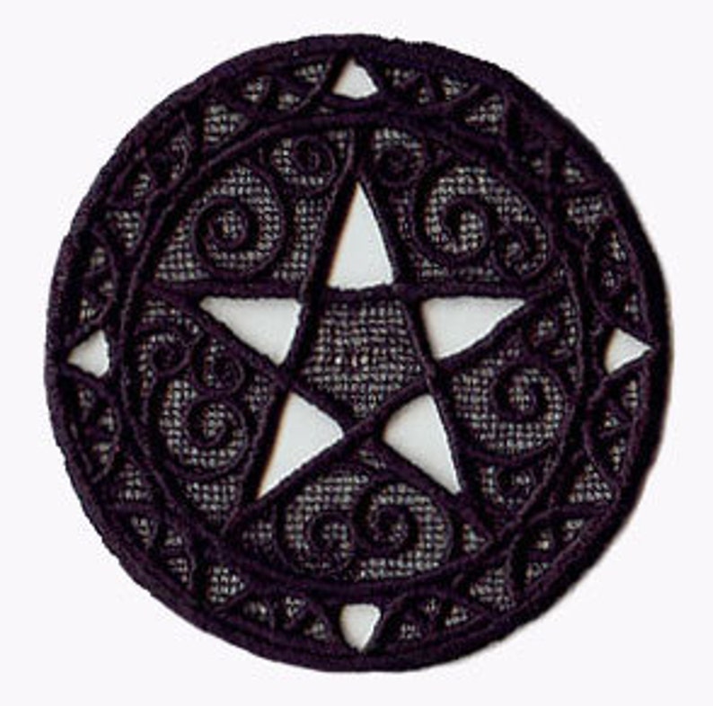 Lace Pentagram Witch Embroidered Waffle Weave Hand/dish Towel - Etsy