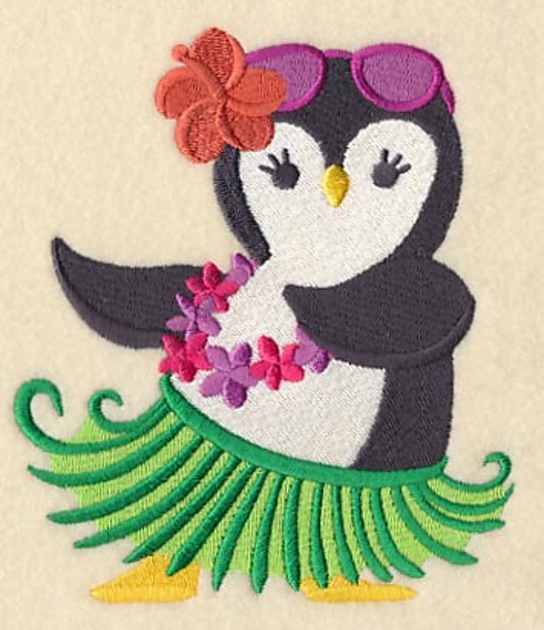 Penguin in Sunglasses Embroidered Waffle Weave Hand/dish Towel - Etsy