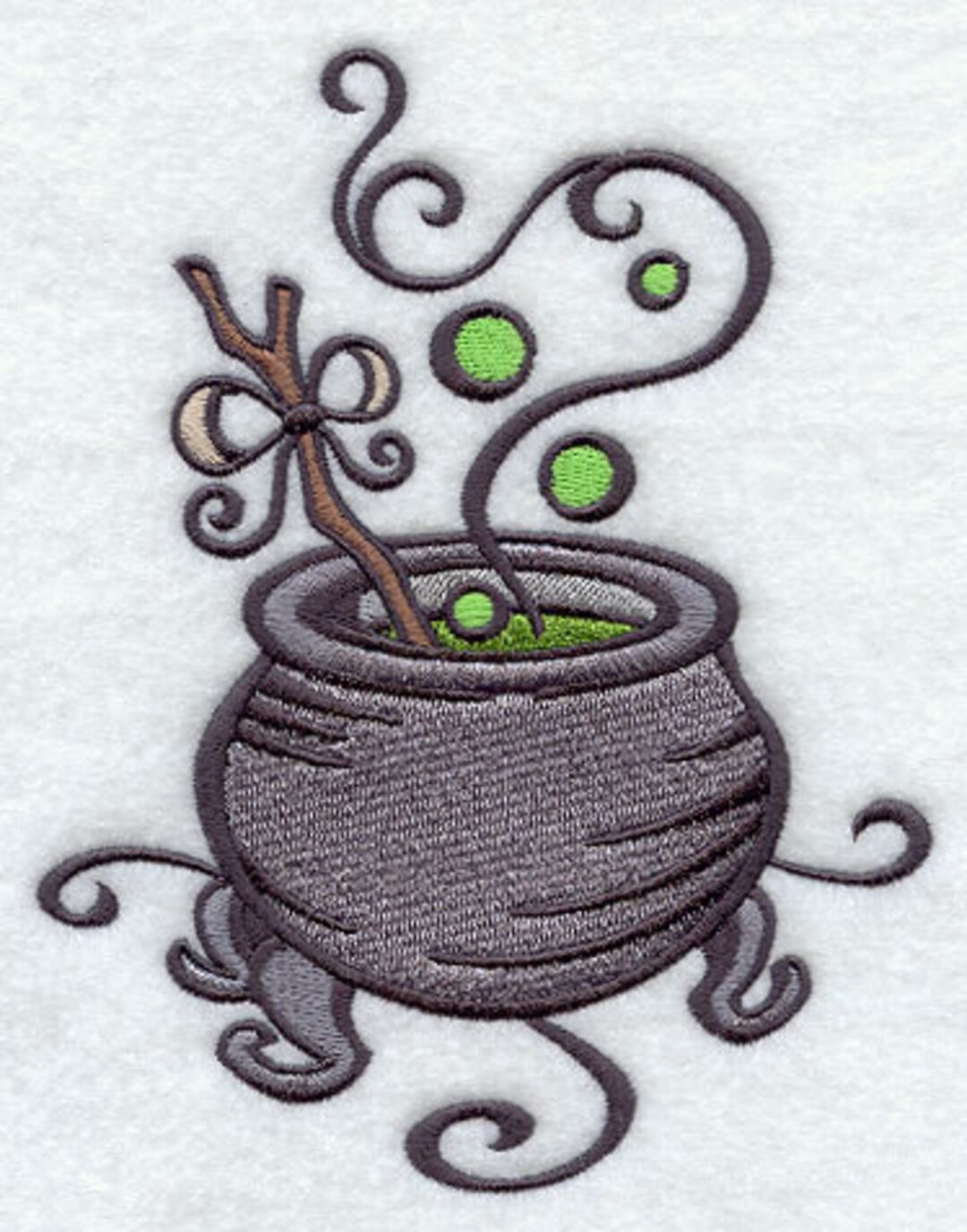 Halloween Glam Witch Cauldron Embroidered Waffle Weave Hand/dish Towel ...