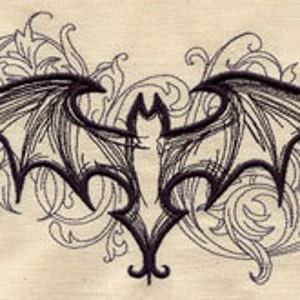 Loopy Damask Bat Centerpiece Embroidered Waffle Weave Hand/dish Towel ...