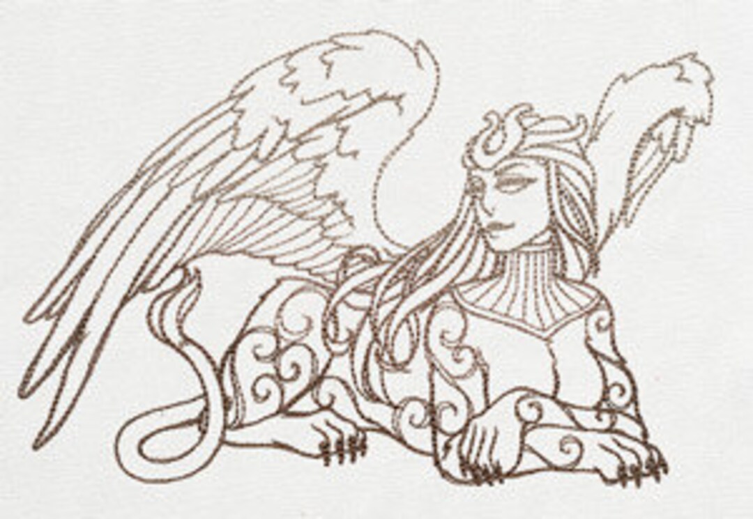 Sphinx- Divine Femme - Embroidered Waffle Weave Hand/dish Towel - Etsy