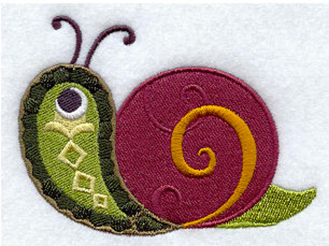 Paisley Snail Embroidered Waffle Weave Hand/dish Towel - Etsy