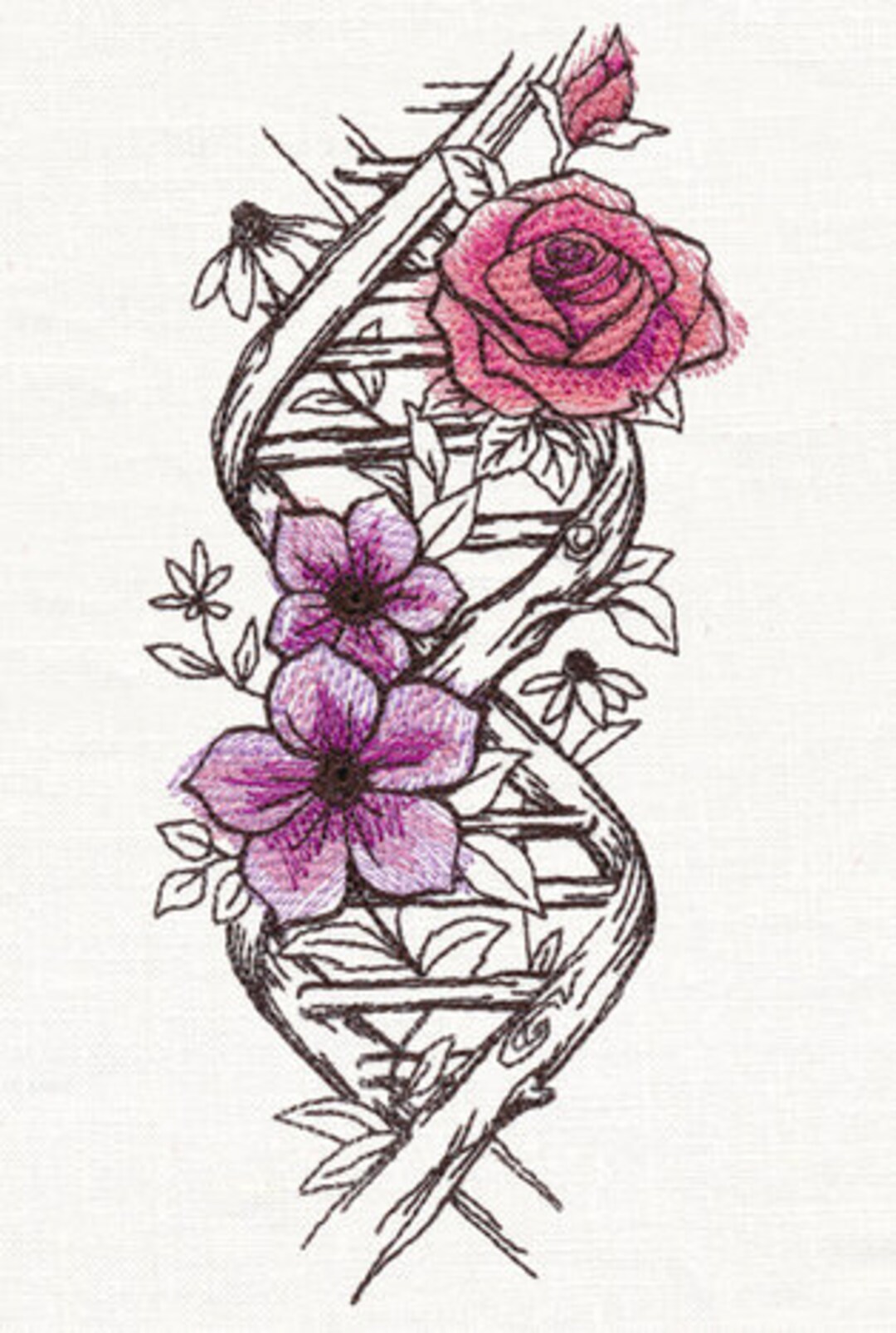DNA Double Helix Bouquet Embroidered Waffle Weave Towel - Etsy
